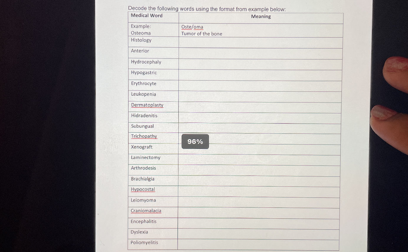 Decode the following words using the format | StudyX