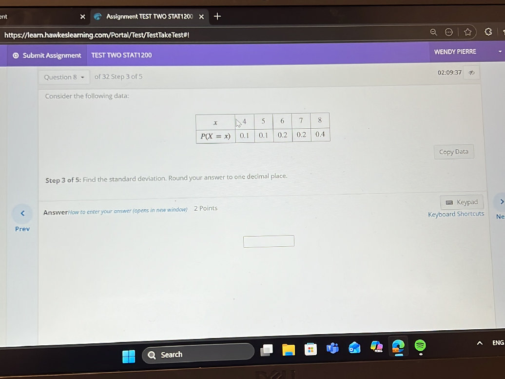 Consider the following data: | $x$ | 4 | 5 | StudyX