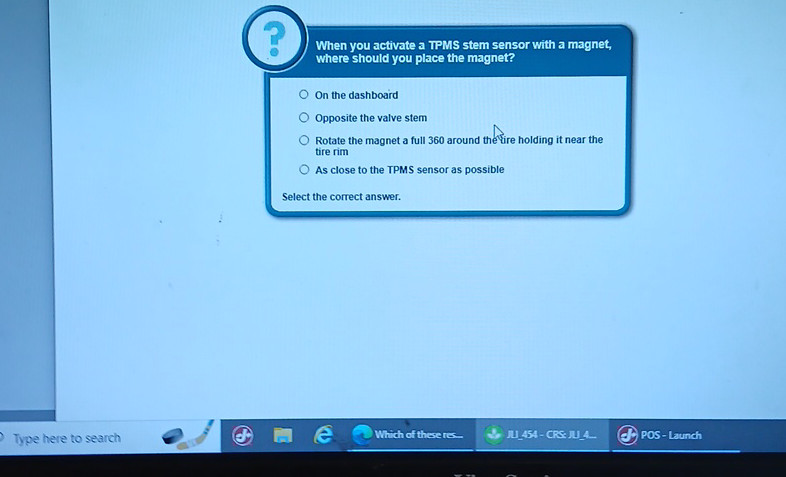 When you activate a TPMS stem sensor with a | StudyX