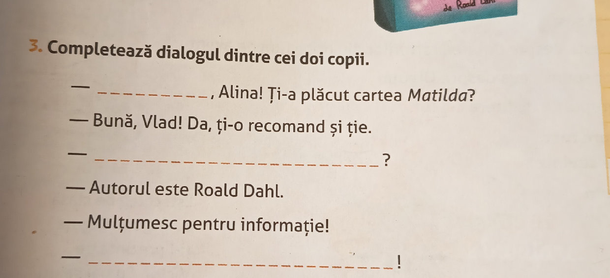 3. Completează dialogul dintre cei doi | StudyX