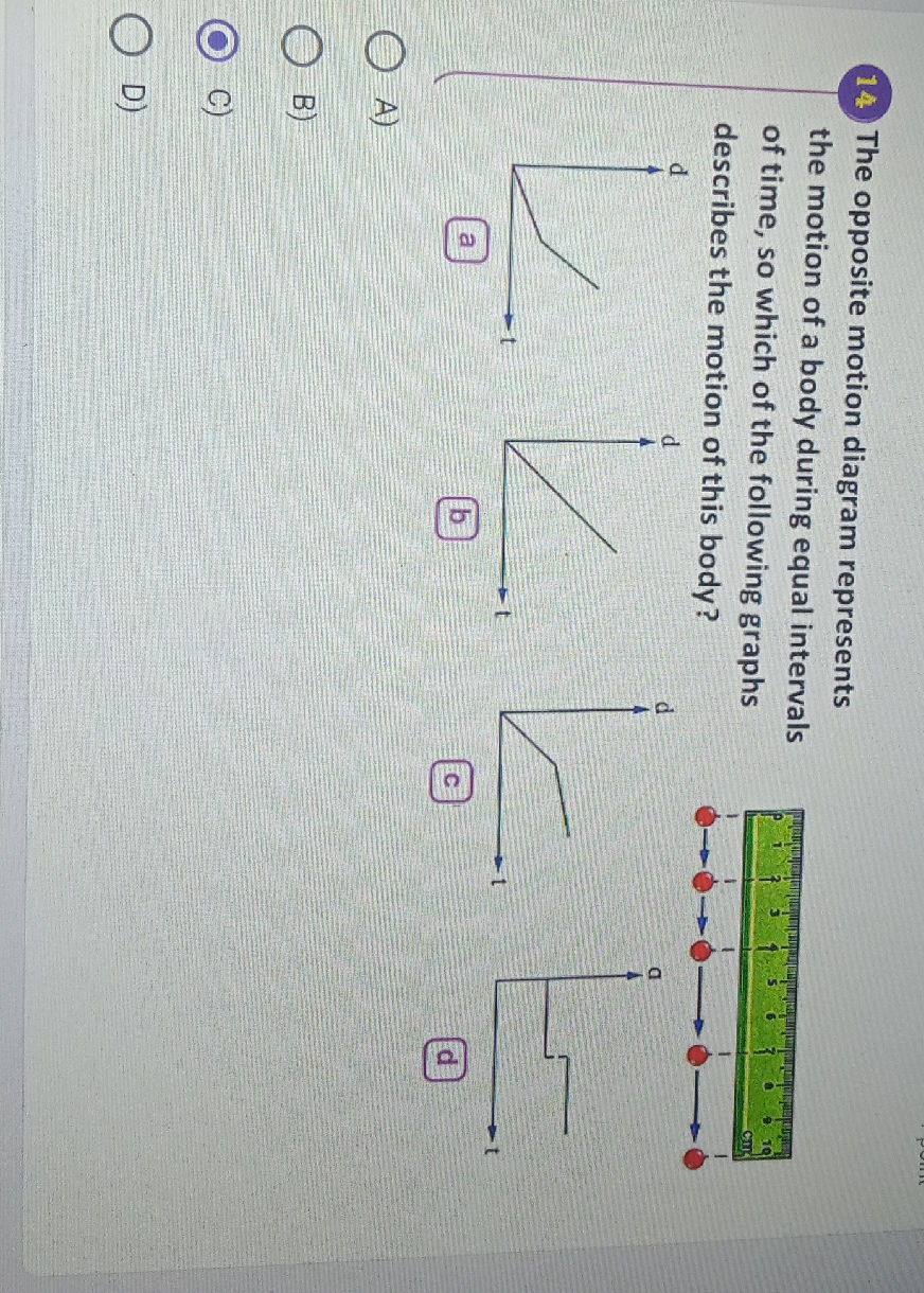 The opposite motion diagram represents the | StudyX