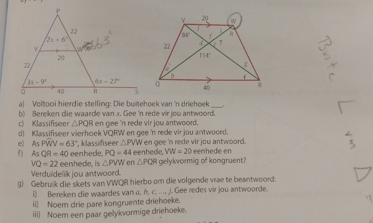 Die skets toon twee geometriese figure: $ | StudyX