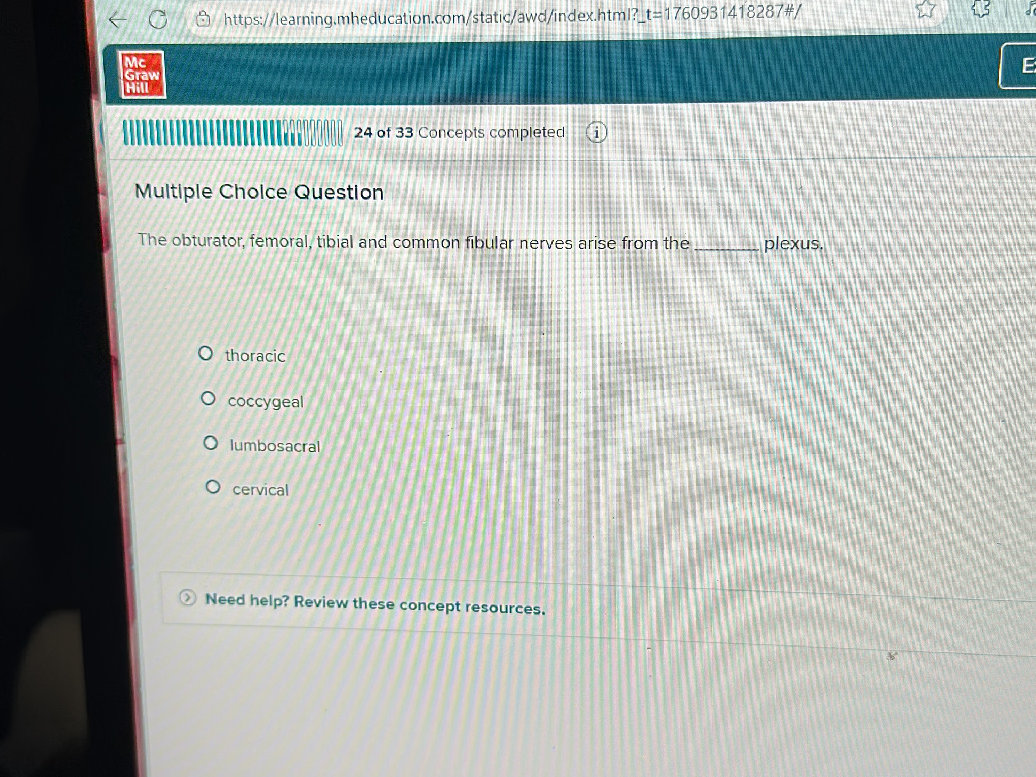Multiple Choice Question The obturator, | StudyX