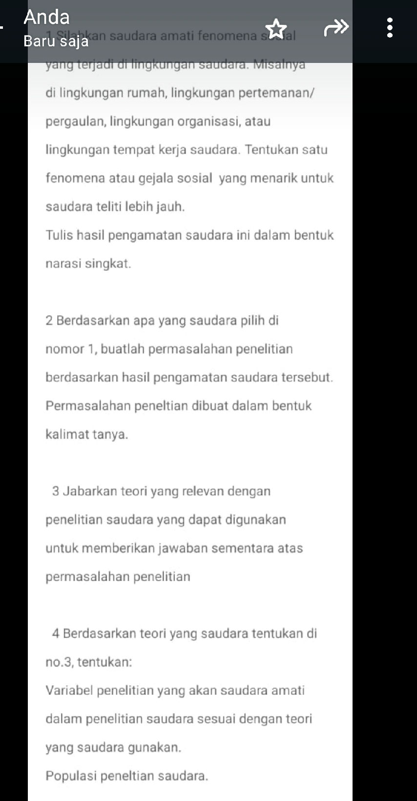 Silahkan saudara amati fenomena sosial yang
