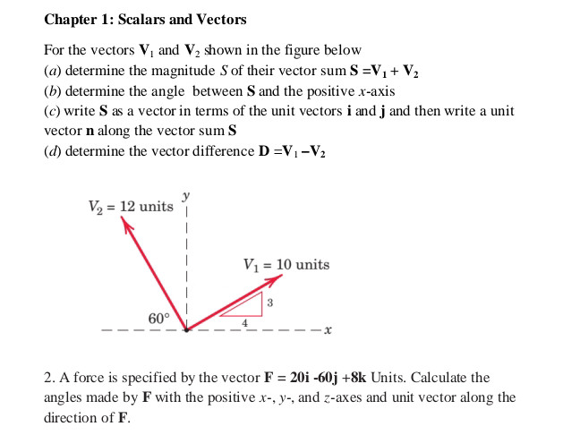 Chapter 1: Scalars and Vectors For the | StudyX