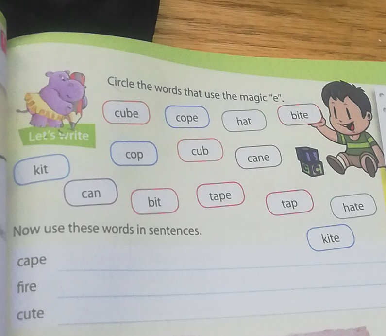 Circle the words that use the magic "e". | StudyX