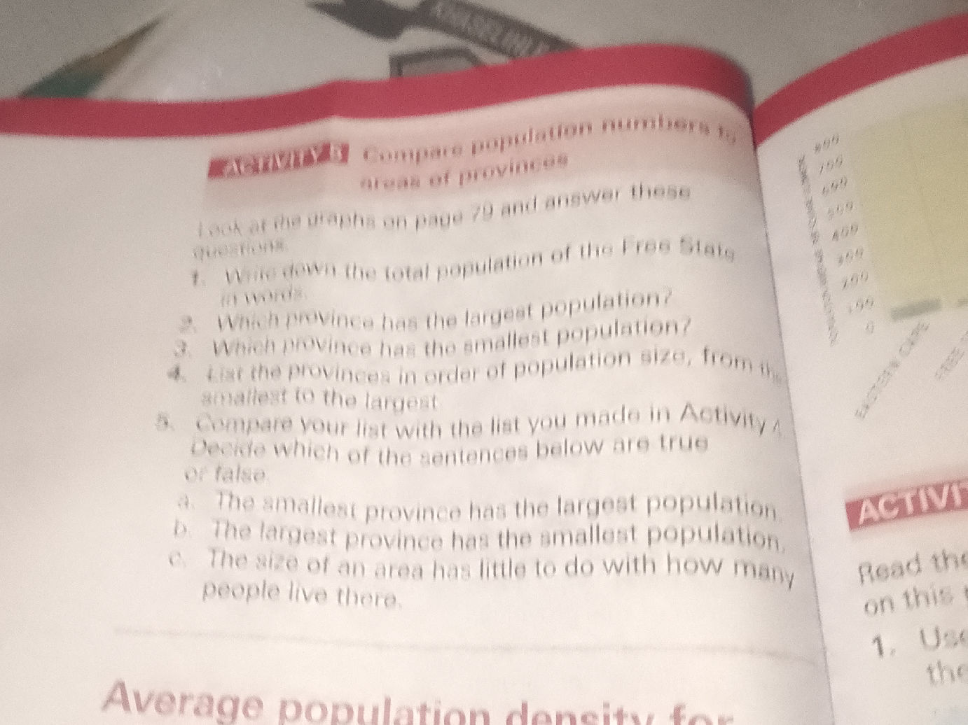 ACTIVITY B Compare population numbers to | StudyX