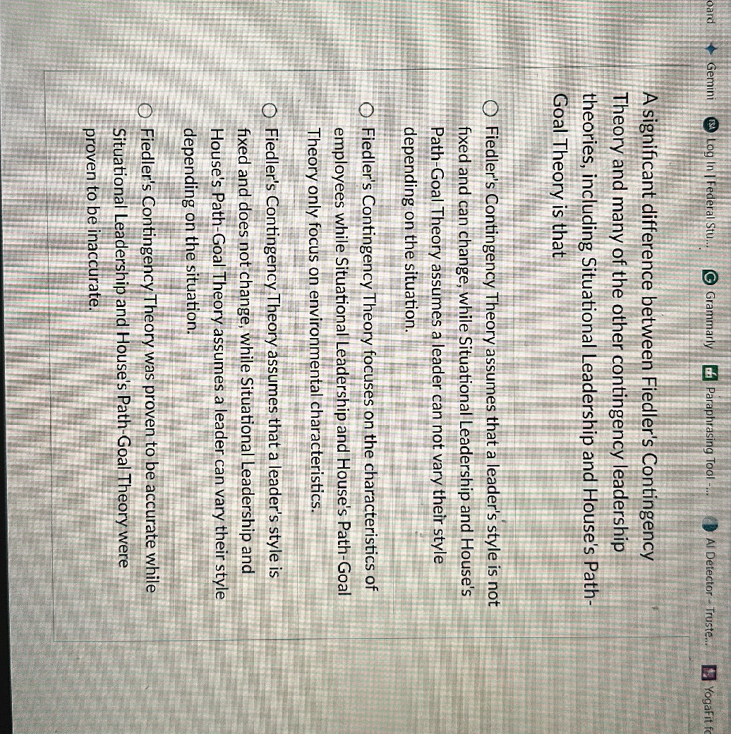 A significant difference between Fiedler's | StudyX