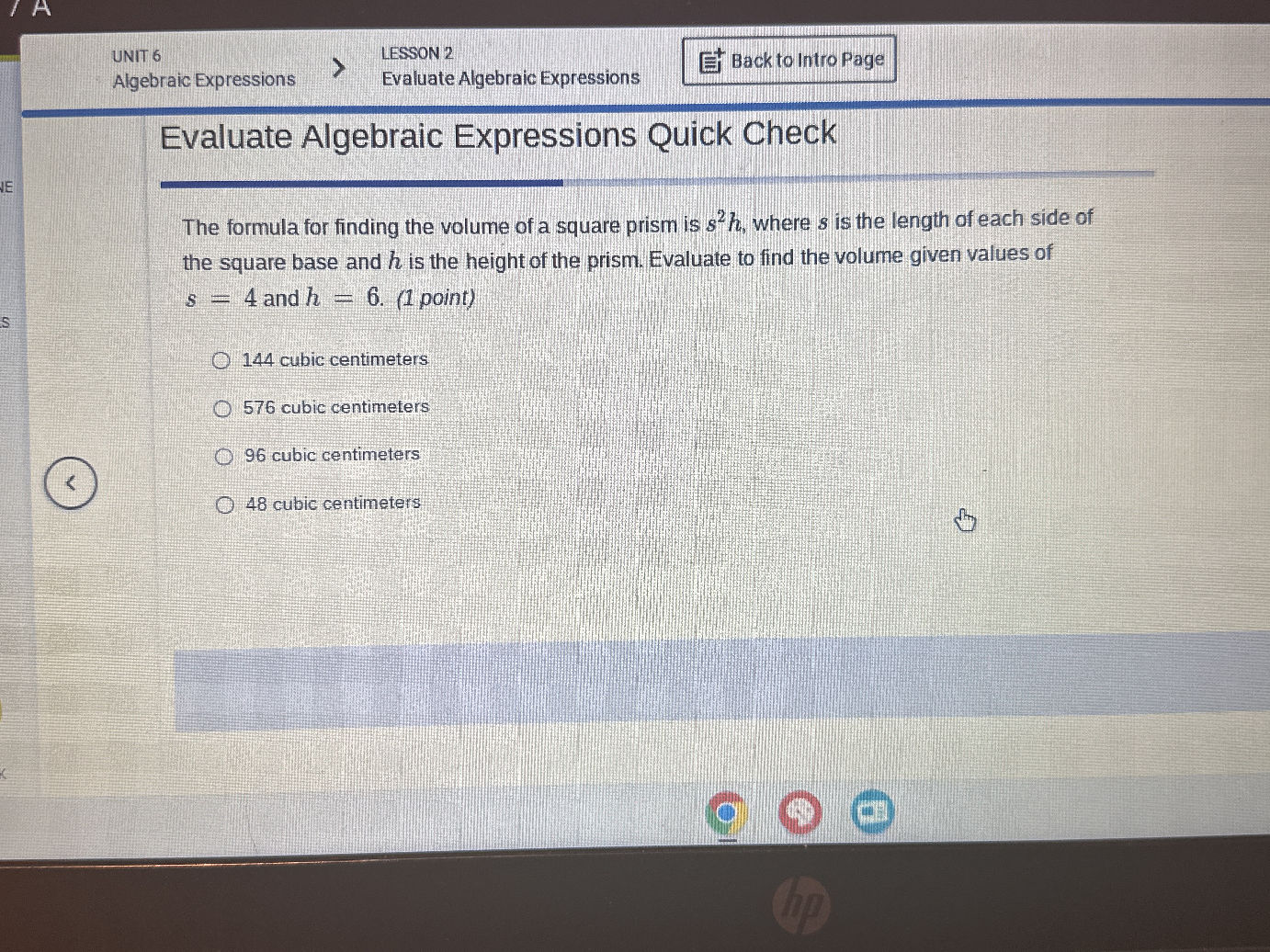The formula for finding the volume of a | StudyX