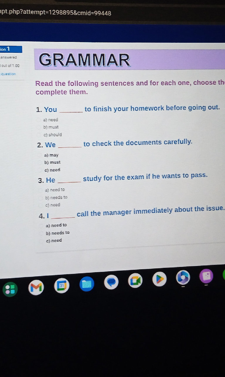 GRAMMAR Read the following sentences and | StudyX