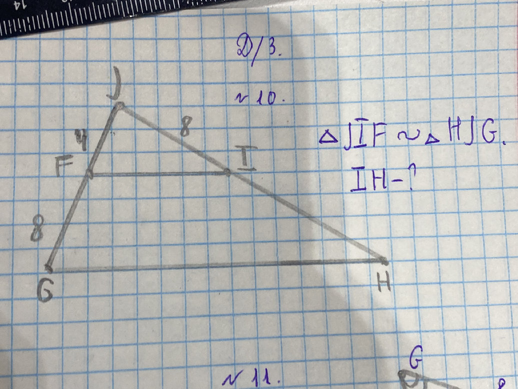 The image displays a large triangle $ JGH$ | StudyX