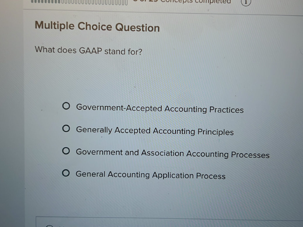 Multiple Choice Question What does GAAP | StudyX