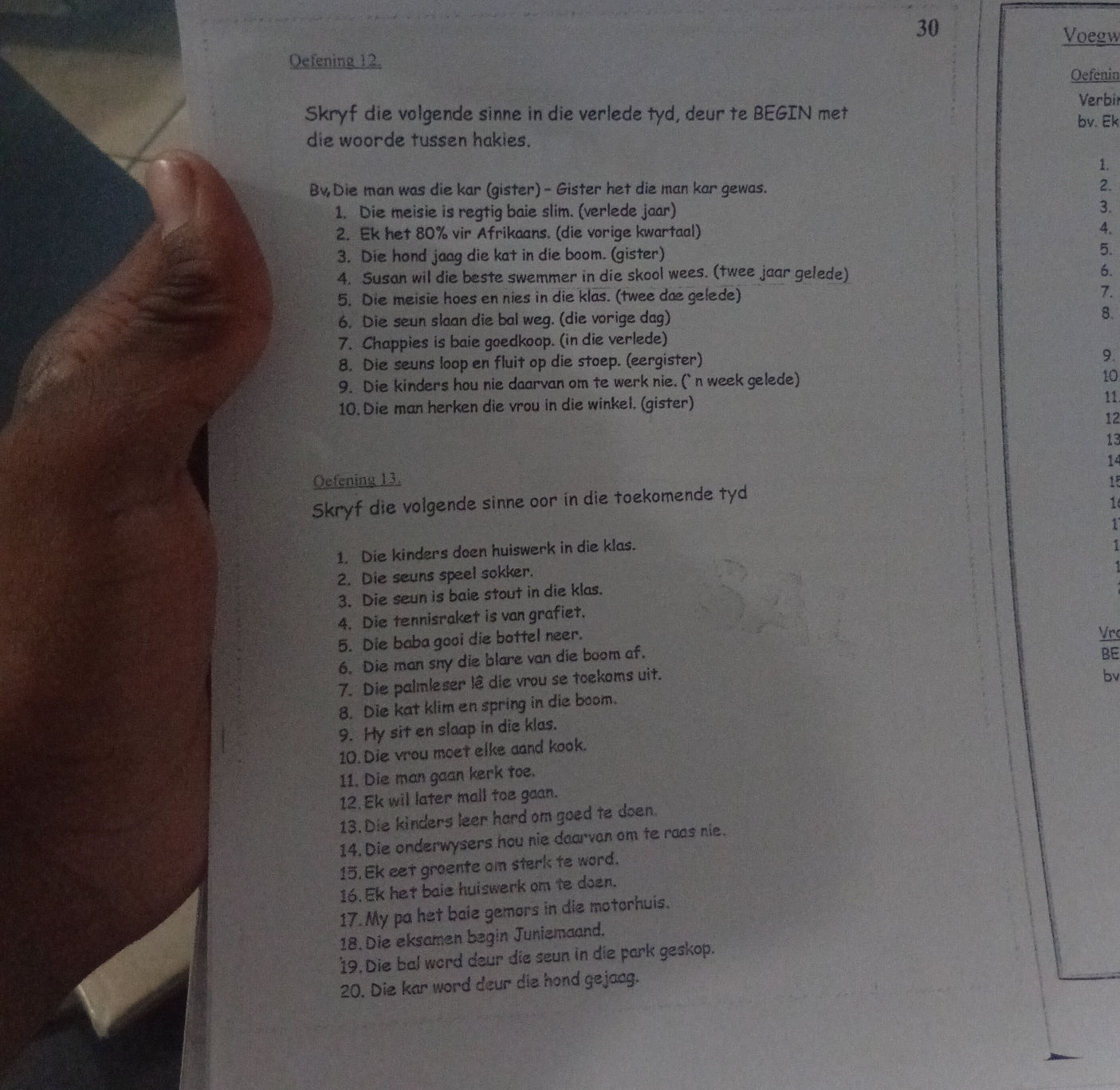 Oefening 12. Skryf die volgende sinne in die | StudyX