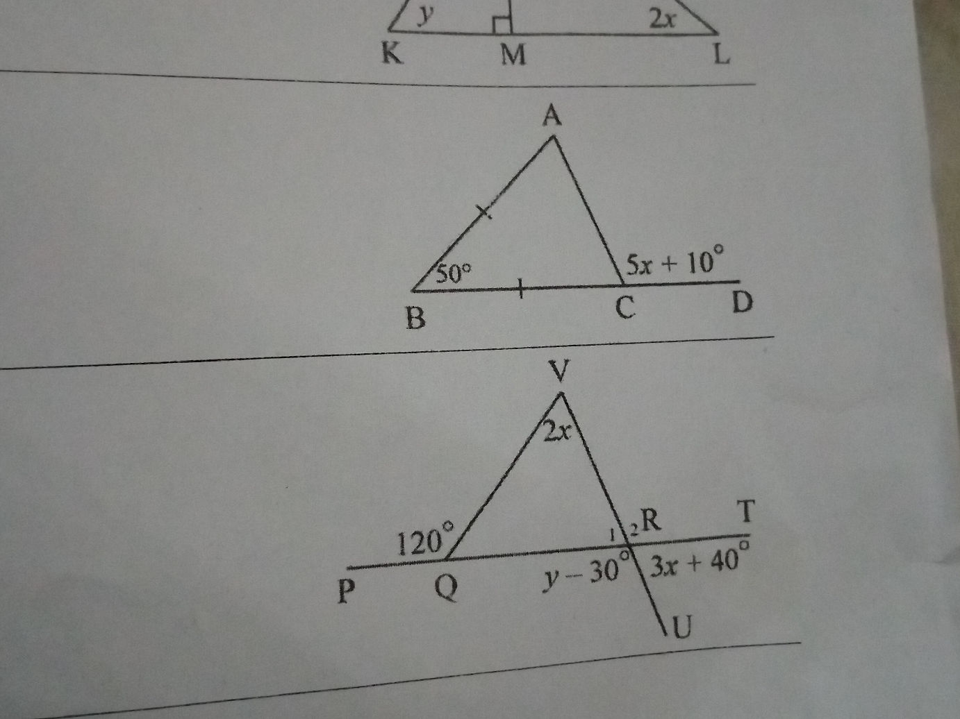In $ ABC$, $AB = BC$. Given $ B = 50^{ }$ | StudyX