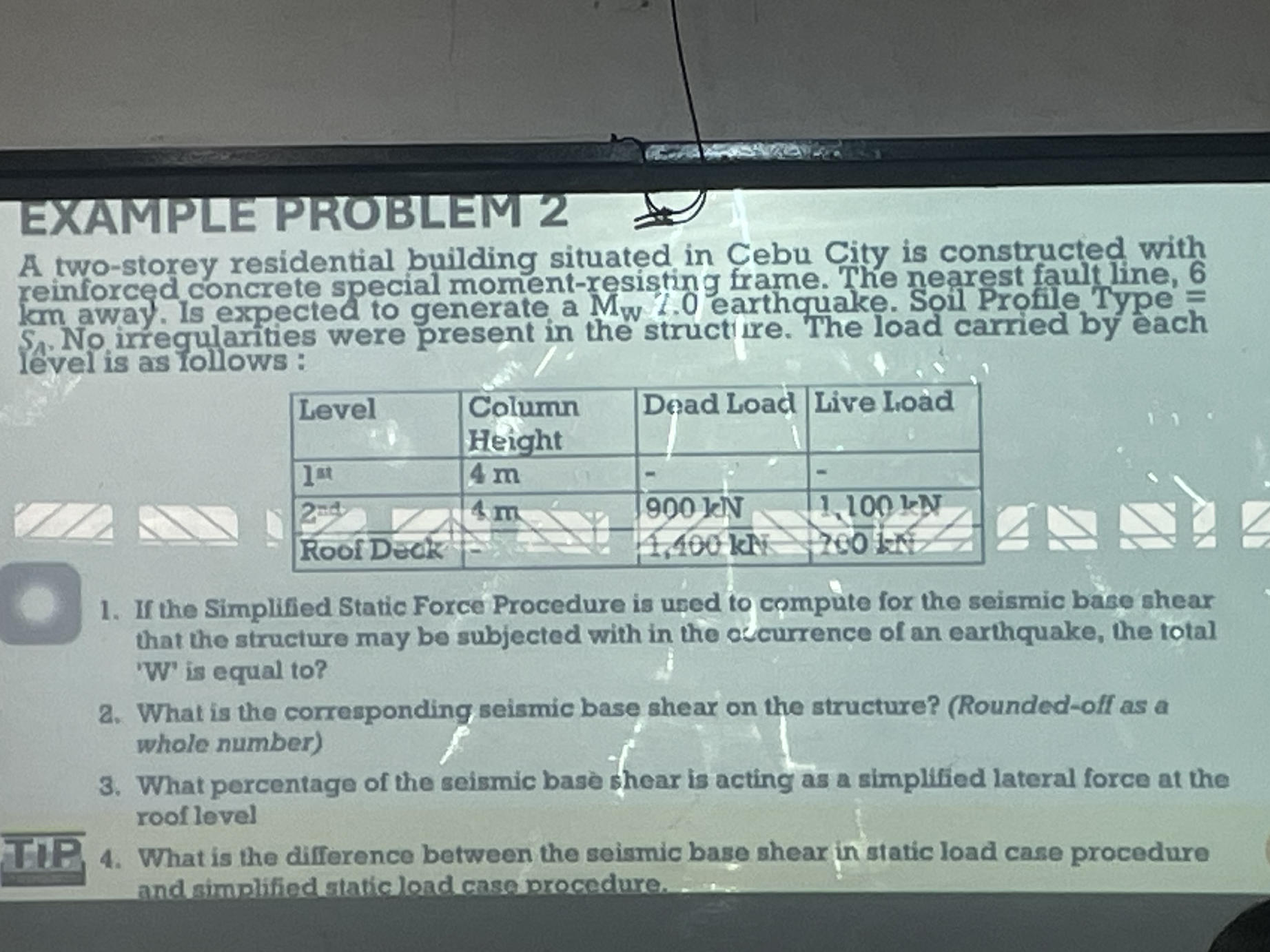 EXAMPLE PROBLEM 2 A two-storey residential | StudyX