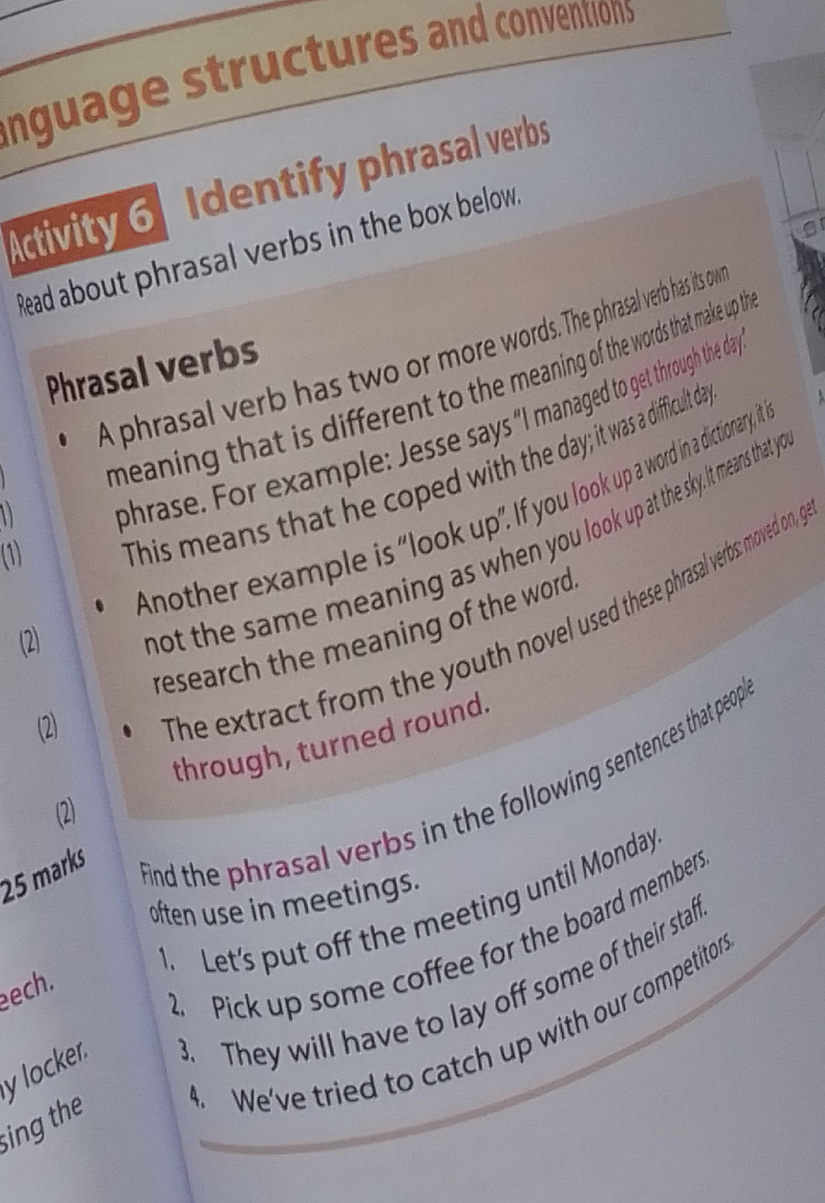 Activity 6 Identify phrasal verbs Read about | StudyX