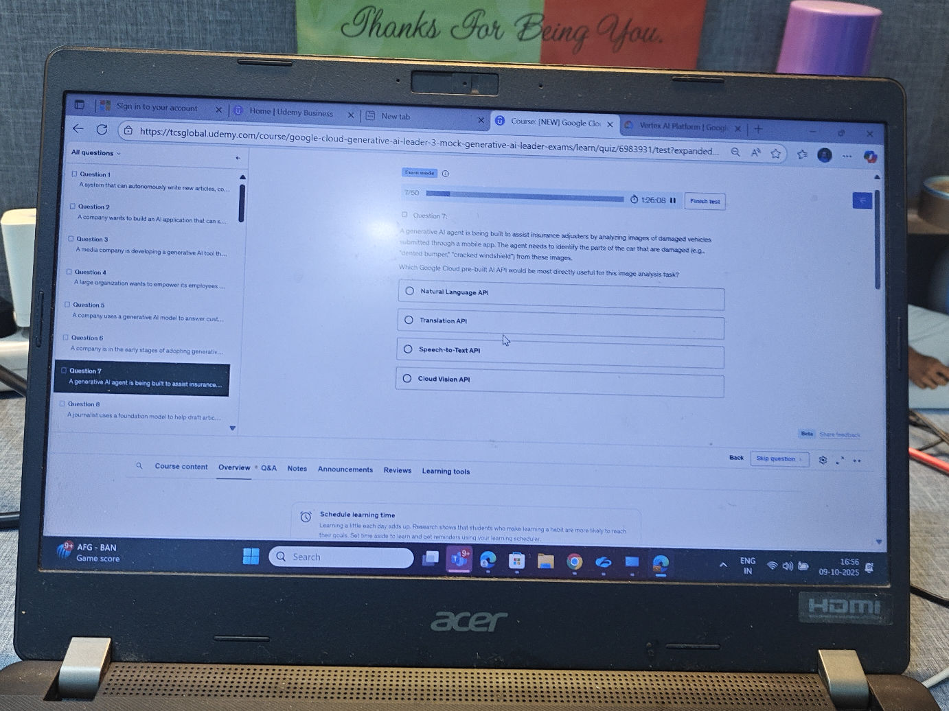 Question 7: A generative AI agent is being | StudyX