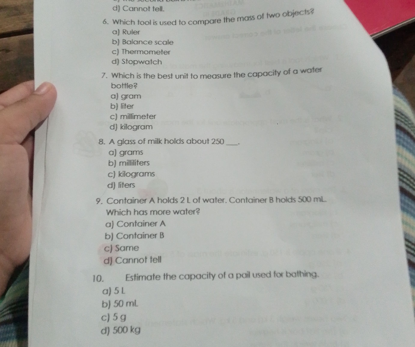 6. Which tool is used to compare the mass of | StudyX
