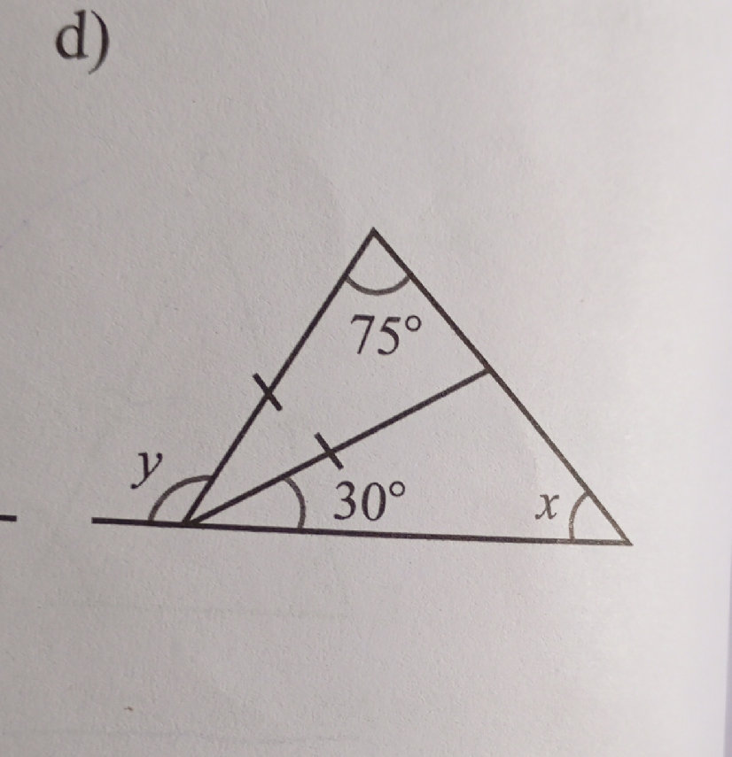 d) [Image of a triangle with a line segment | StudyX