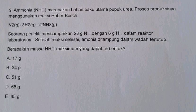 9. Ammonia (NH) merupakan bahan baku utama | StudyX