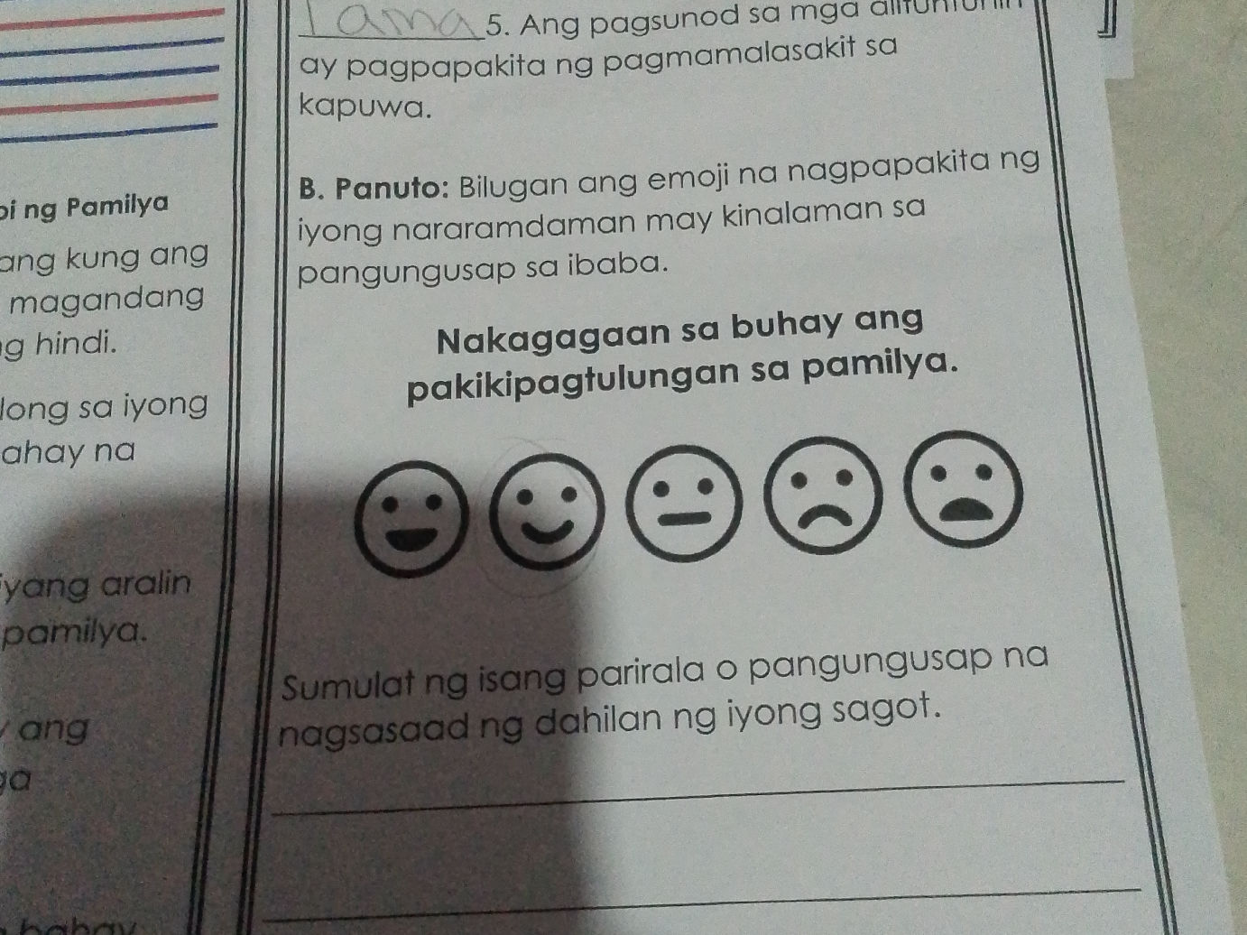 5. Ang pagsunod sa mga alituntunin ay | StudyX