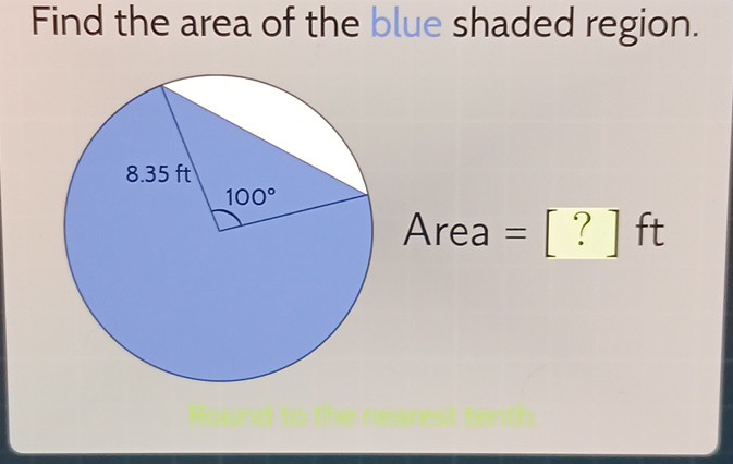 Find the area of the blue shaded region. | StudyX