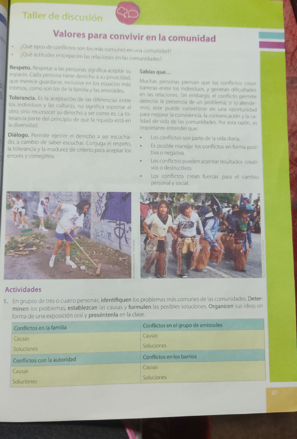 Taller de discusión Valores para convivir | StudyX