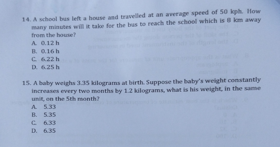 15. A baby weighs $3.35 { kilograms}$ at | StudyX