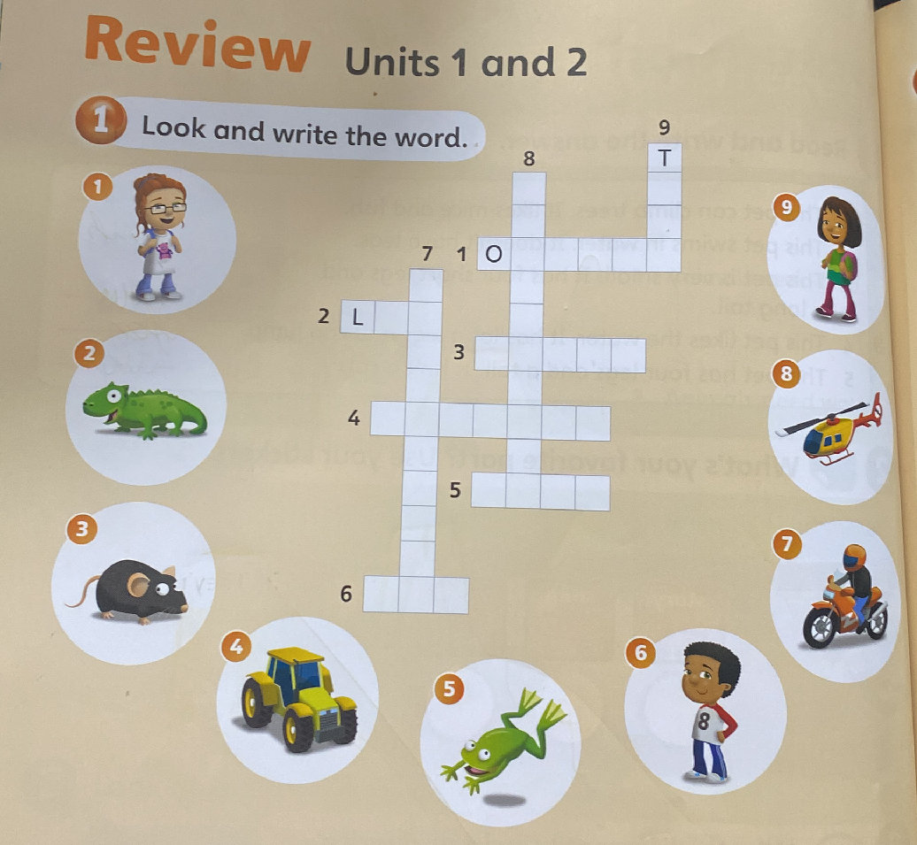 Review Units 1 and 2 **1 Look and write the | StudyX