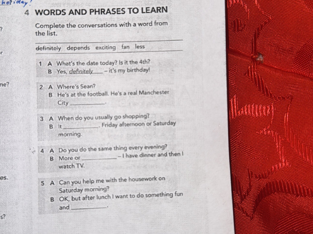 WORDS AND PHRASES TO LEARN Complete the | StudyX