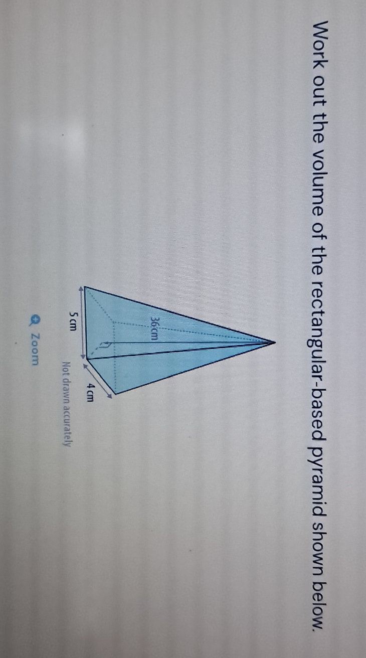 Work out the volume of the rectangular-based | StudyX