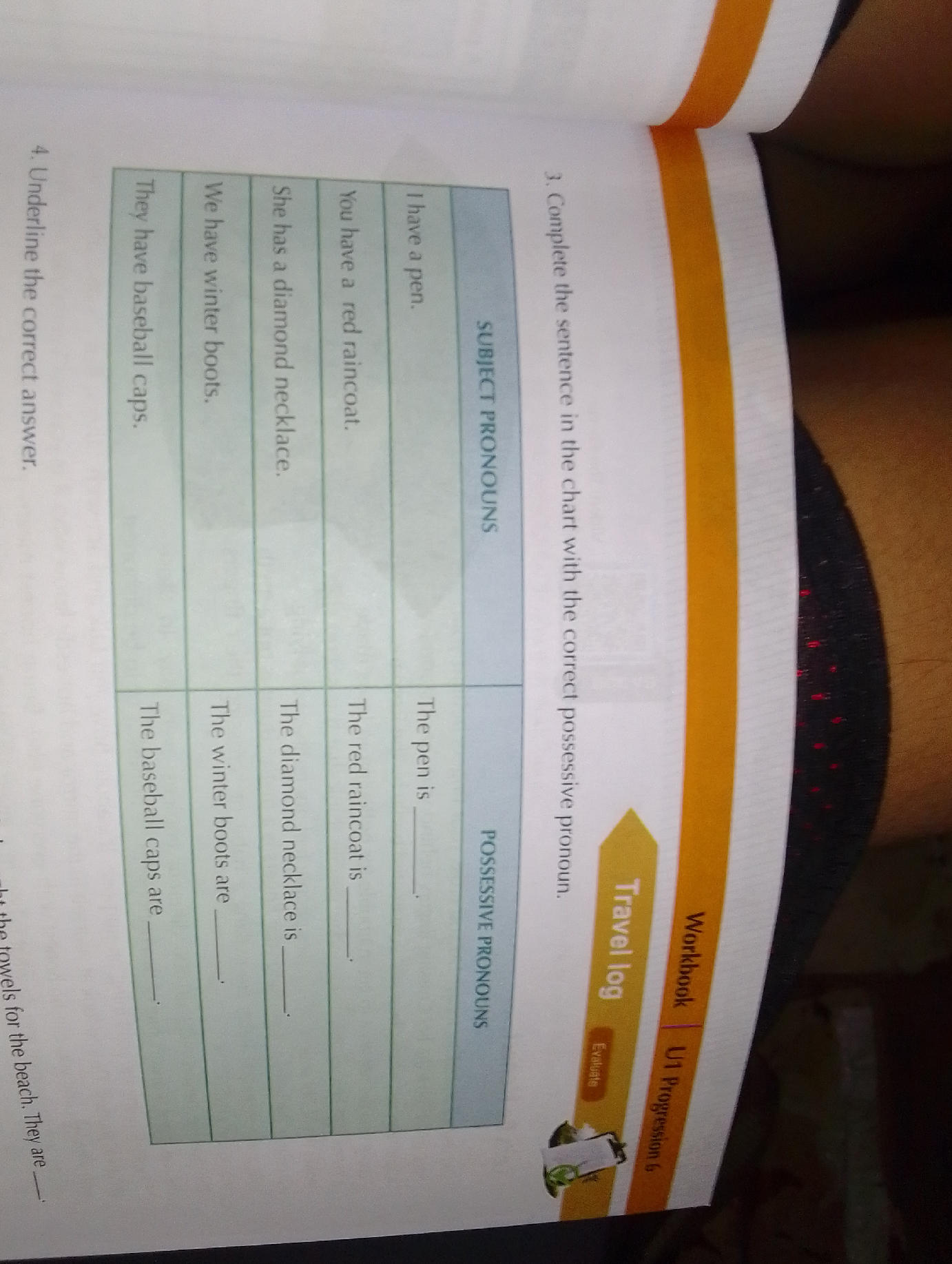 3. Complete the sentence in the chart with | StudyX