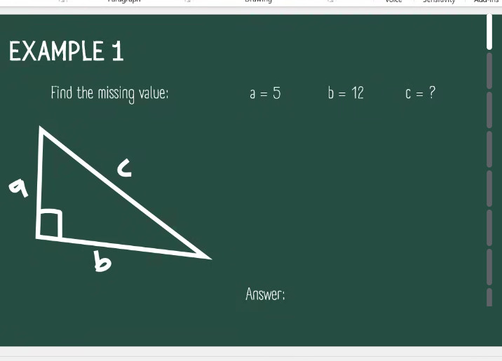 EXAMPLE 1 Find the missing value: $$ {a} = | StudyX