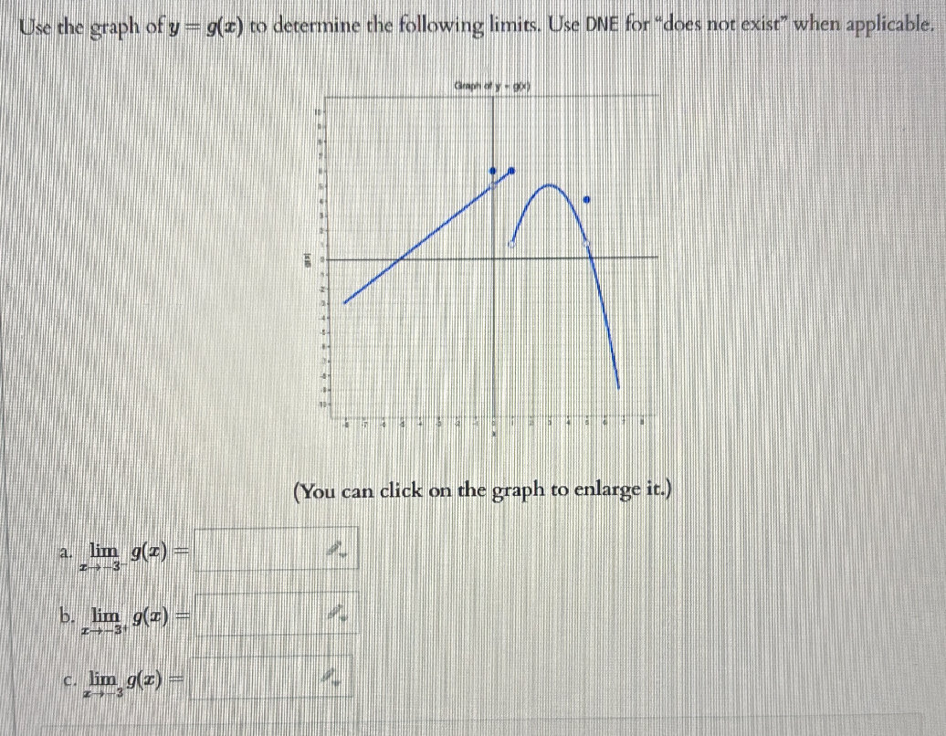 Use the graph of $y = g(x)$ to determine the | StudyX
