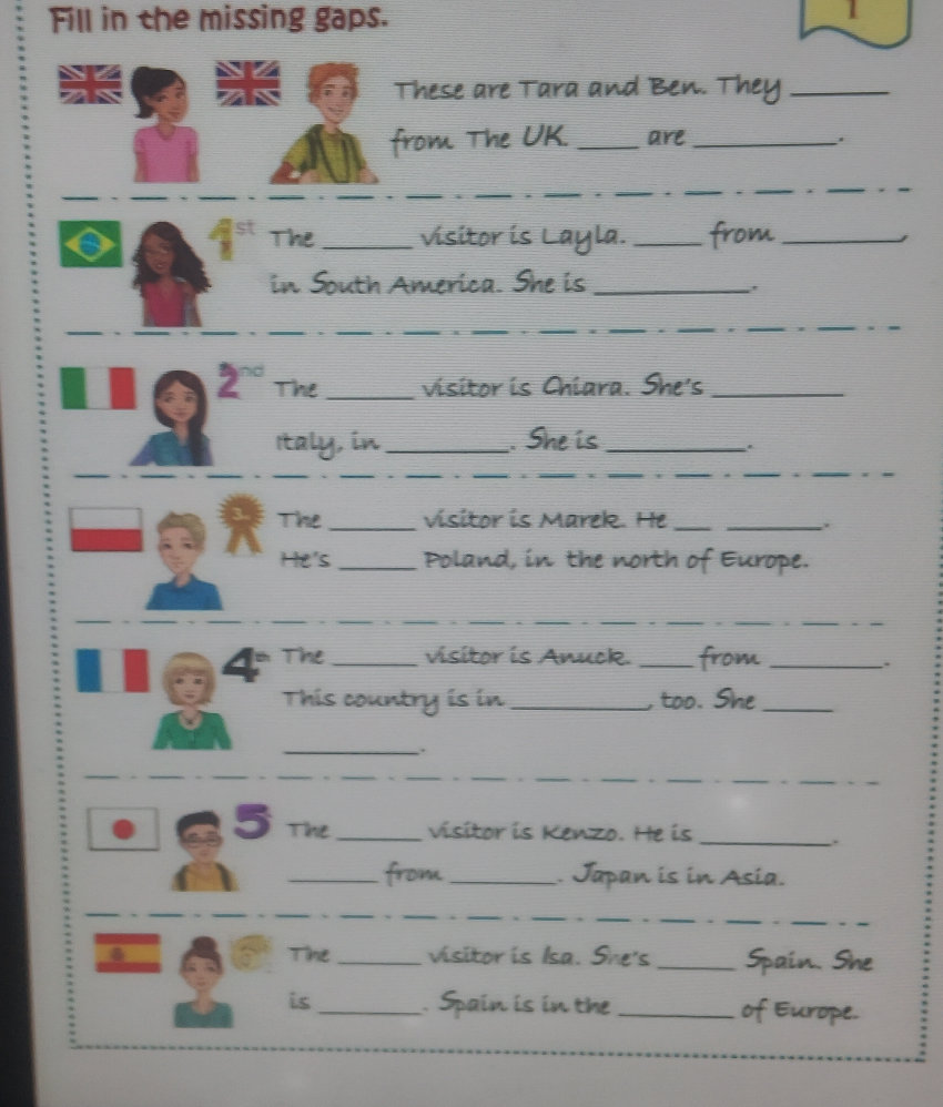 Fill in the missing gaps. These are Tara | StudyX