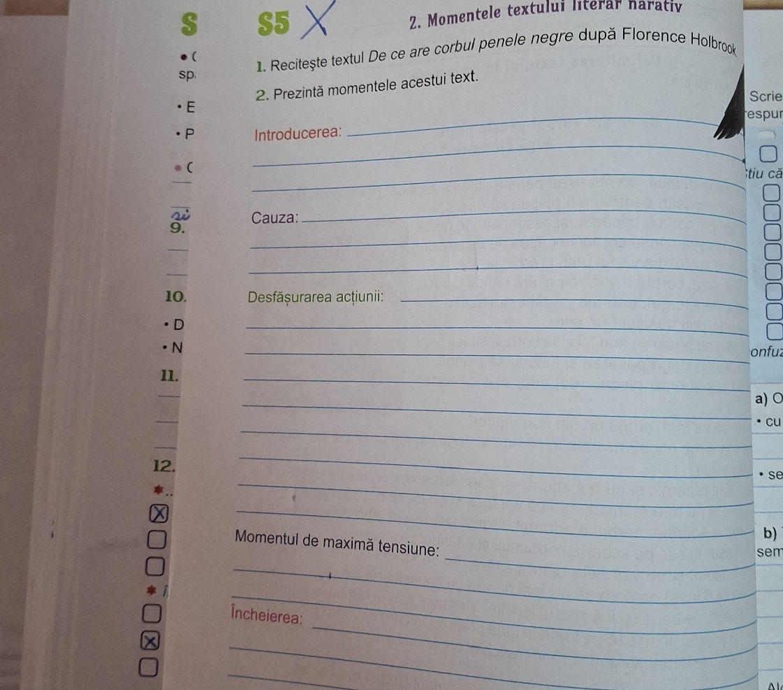 2. Momentele textului literar narativ 1. | StudyX