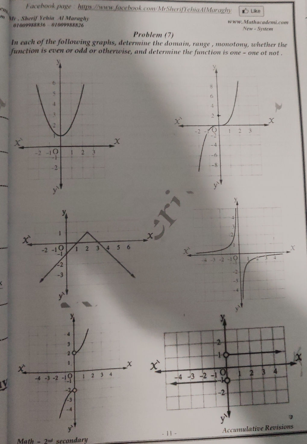 Problem (7) In each of the following graphs, | StudyX