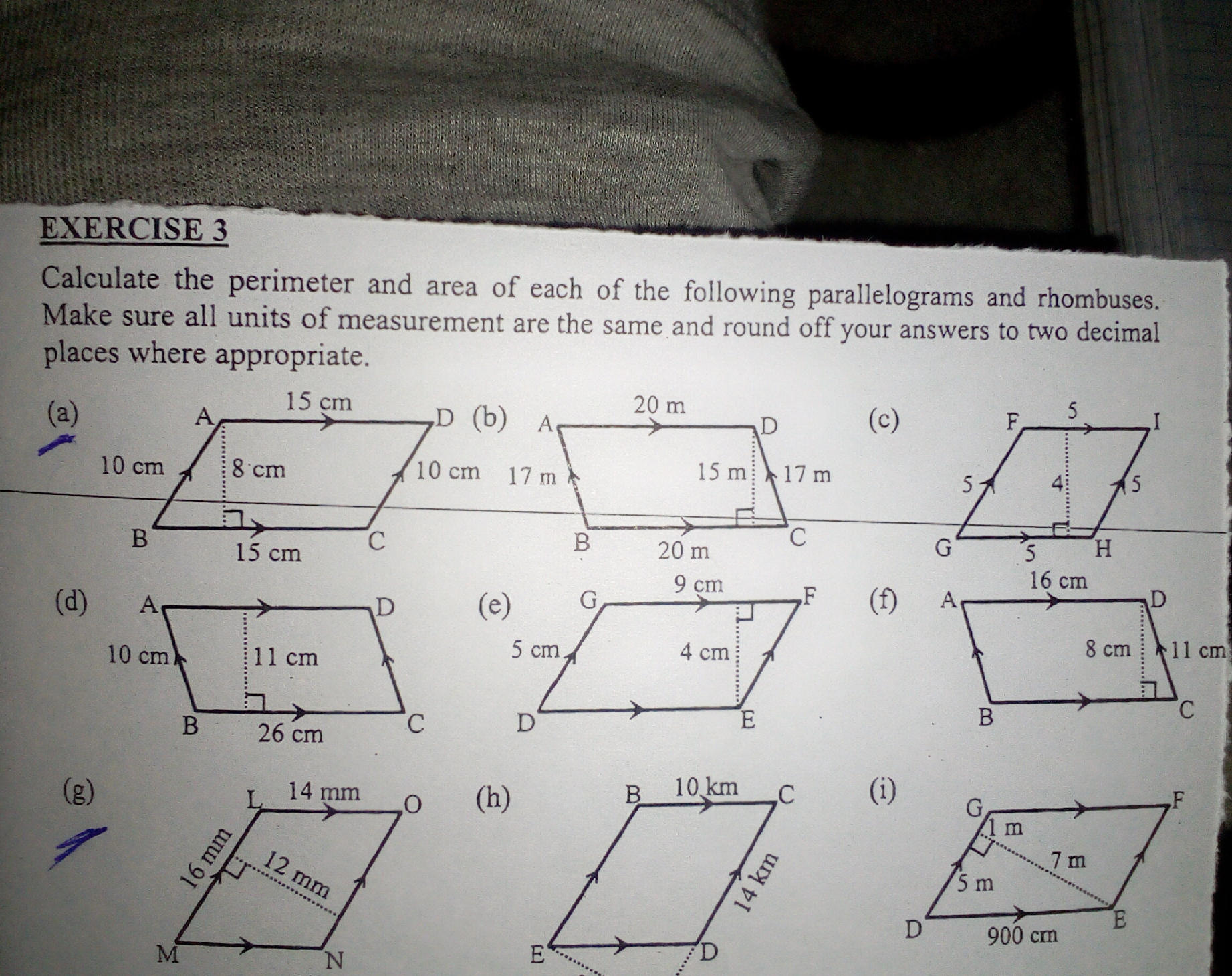 EXERCISE 3 Calculate the perimeter and area | StudyX