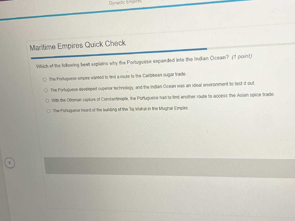 Maritime Empires Quick Check Which of the | StudyX