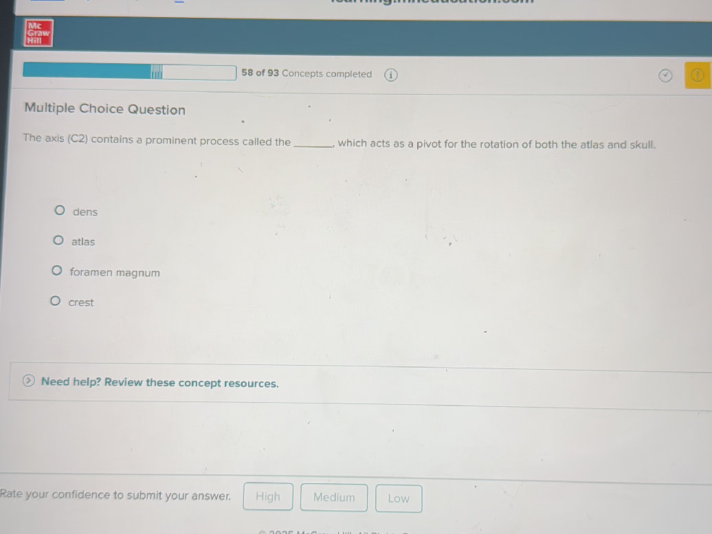 Multiple Choice Question The axis (C2) | StudyX