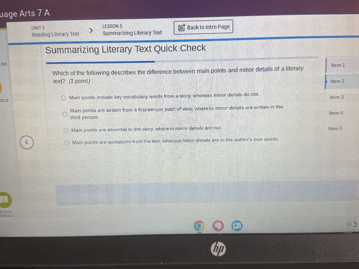 Which of the following describes the | StudyX