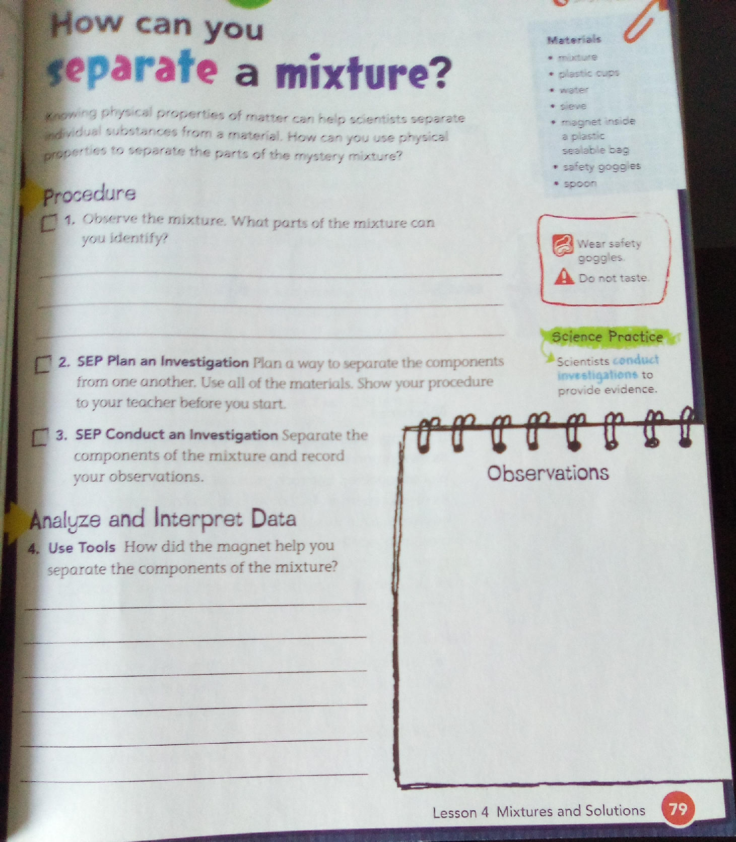 How can you separate a mixture? Knowing | StudyX