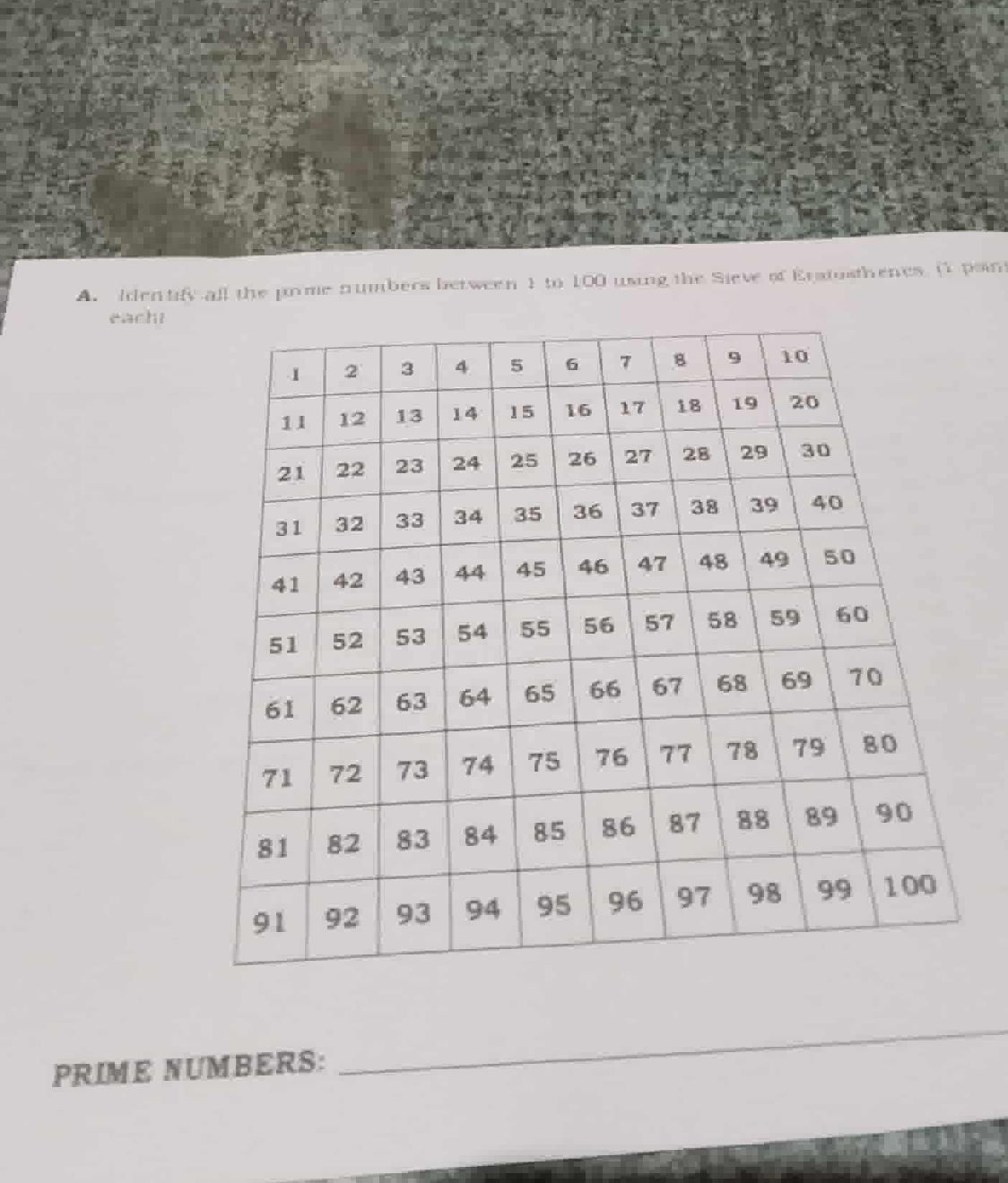 A. Identify all the prime numbers between 1 | StudyX