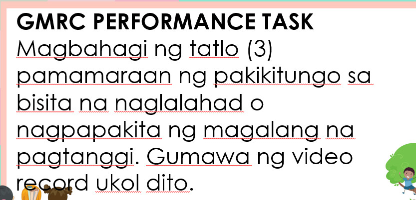 GMRC PERFORMANCE TASK Magbahagi ng tatlo | StudyX