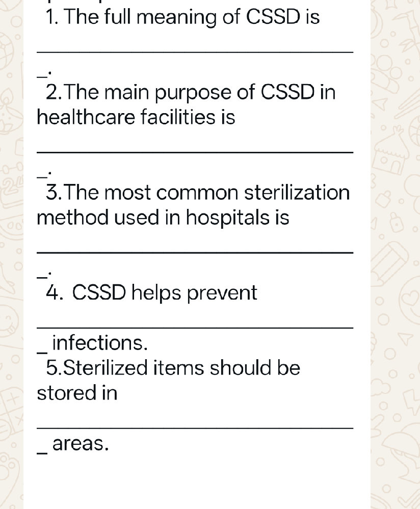 1. The full meaning of CSSD is 2. The main | StudyX