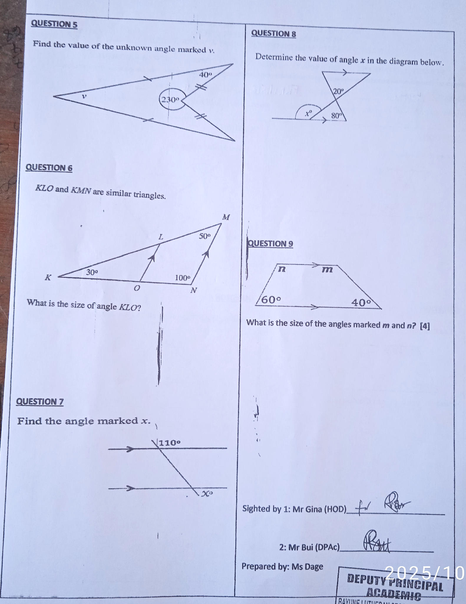 Find the angle marked $x$. (Diagram shows | StudyX