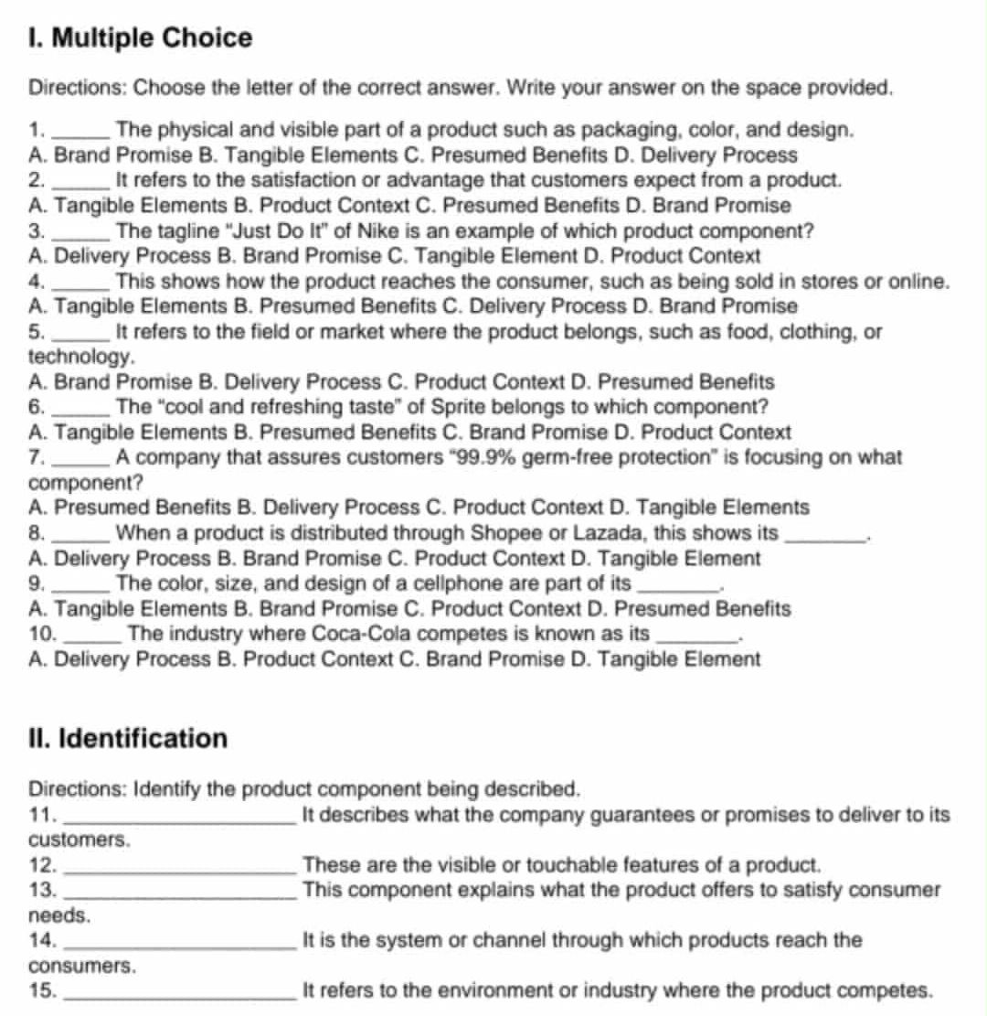 II. Identification Directions: Identify the | StudyX