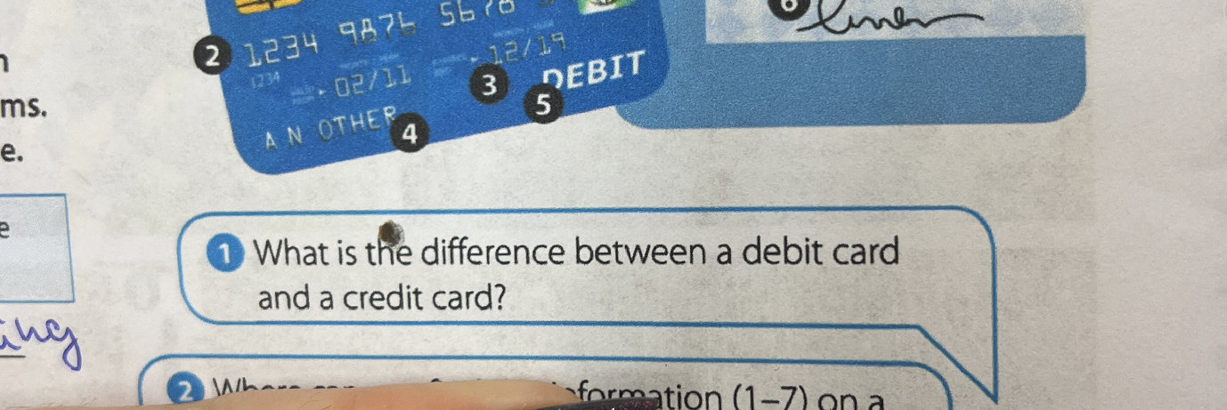 What is the difference between a debit card | StudyX
