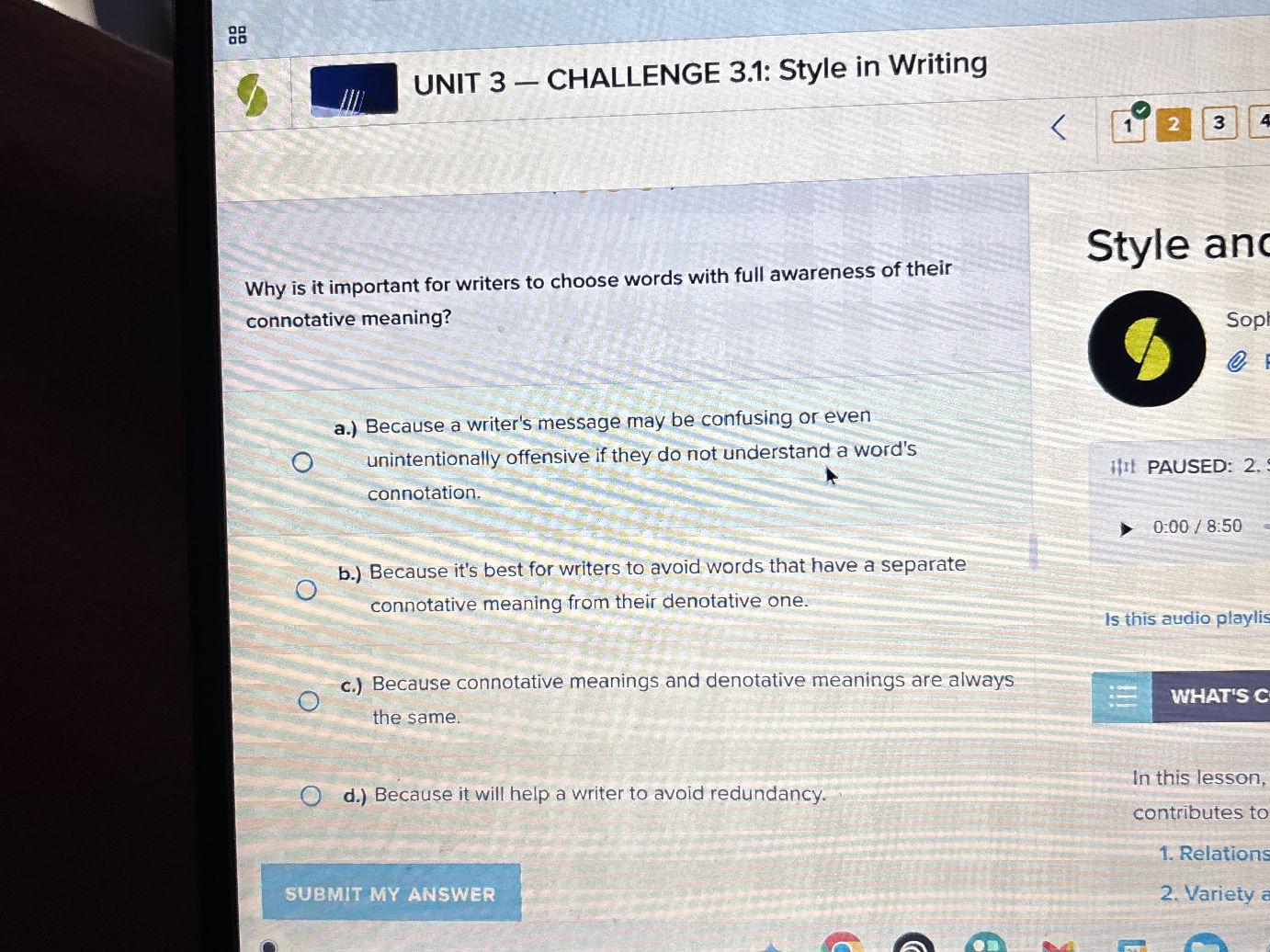 Why is it important for writers to choose | StudyX