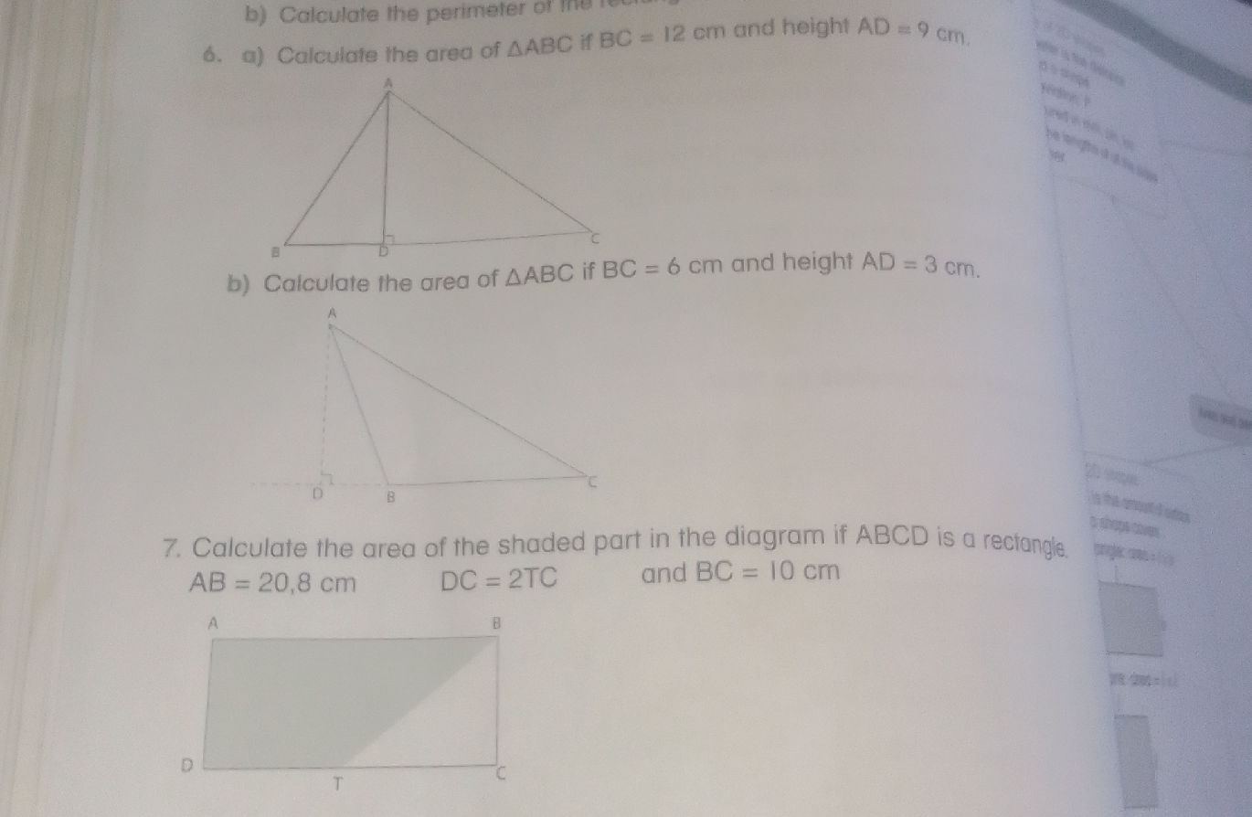 6. a) Calculate the area of $ ABC$ if $BC = | StudyX